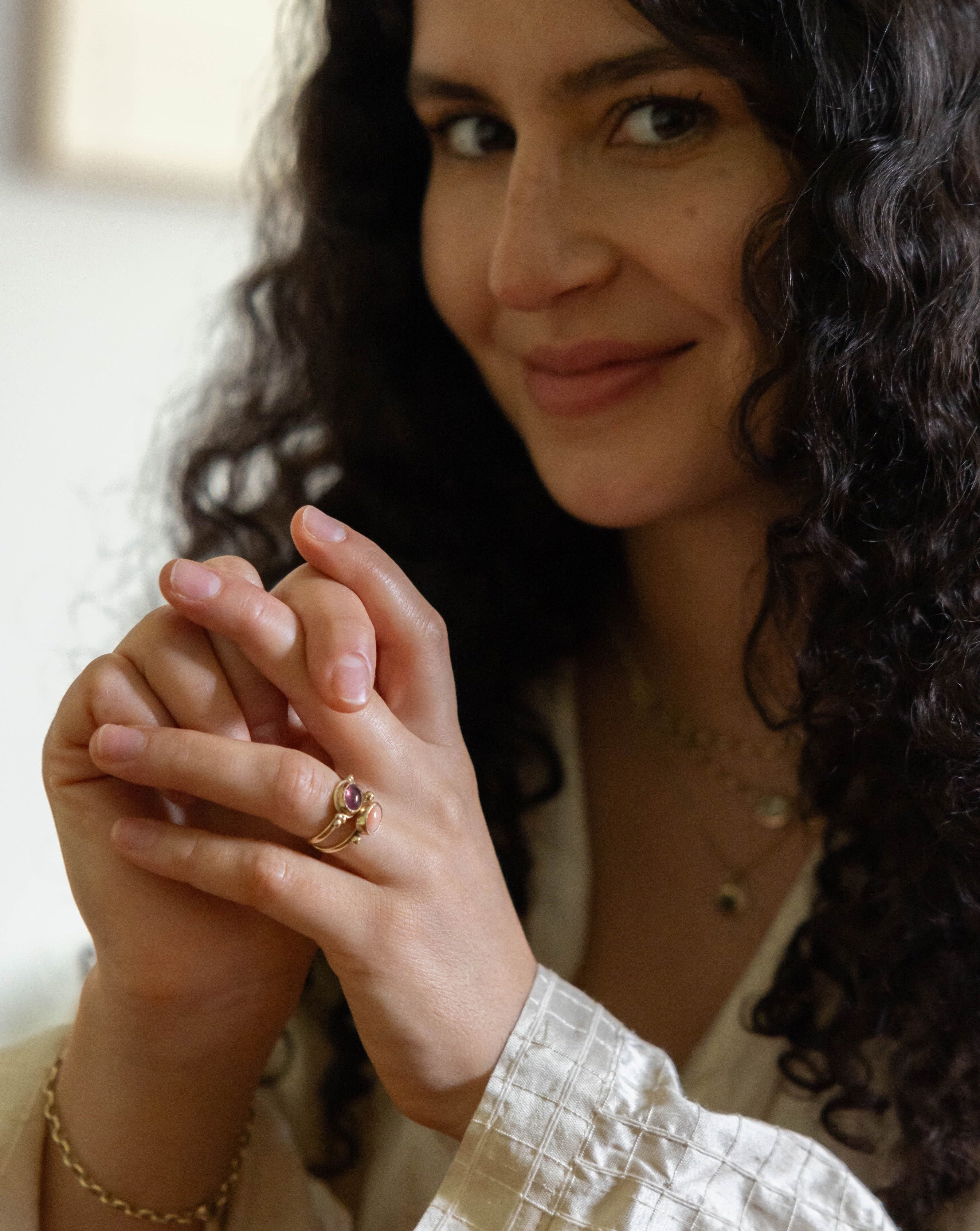 Pink Tourmaline Reina Ring in Gold – Wild Nora Jewellery